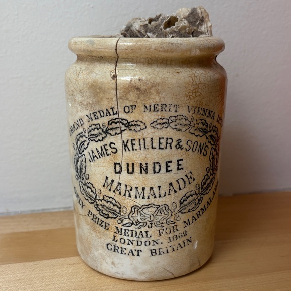 Accents | Antique 19thc Keiller Dundee Marmalade Jar Ocean Recovered W ...